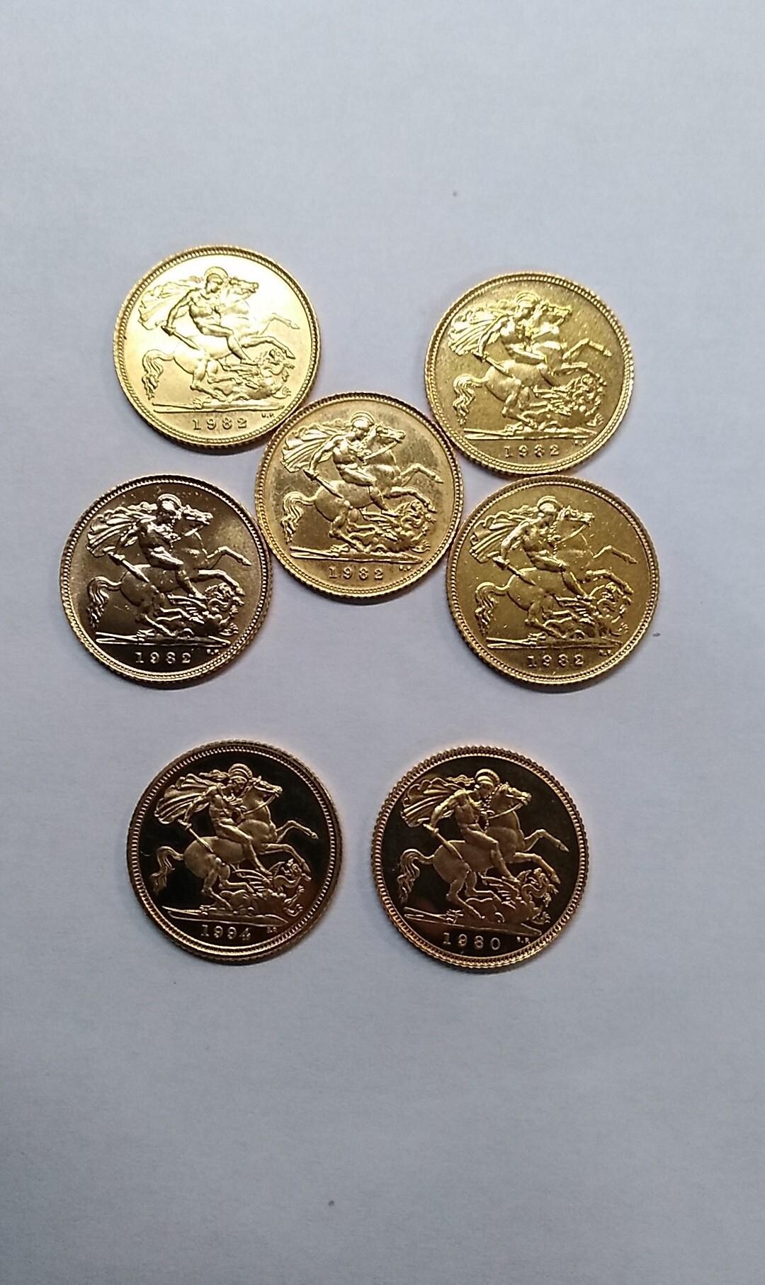 Half sovereigns (5x1982, 1980, 1994) - UK (Ungraded) - The Silver Forum